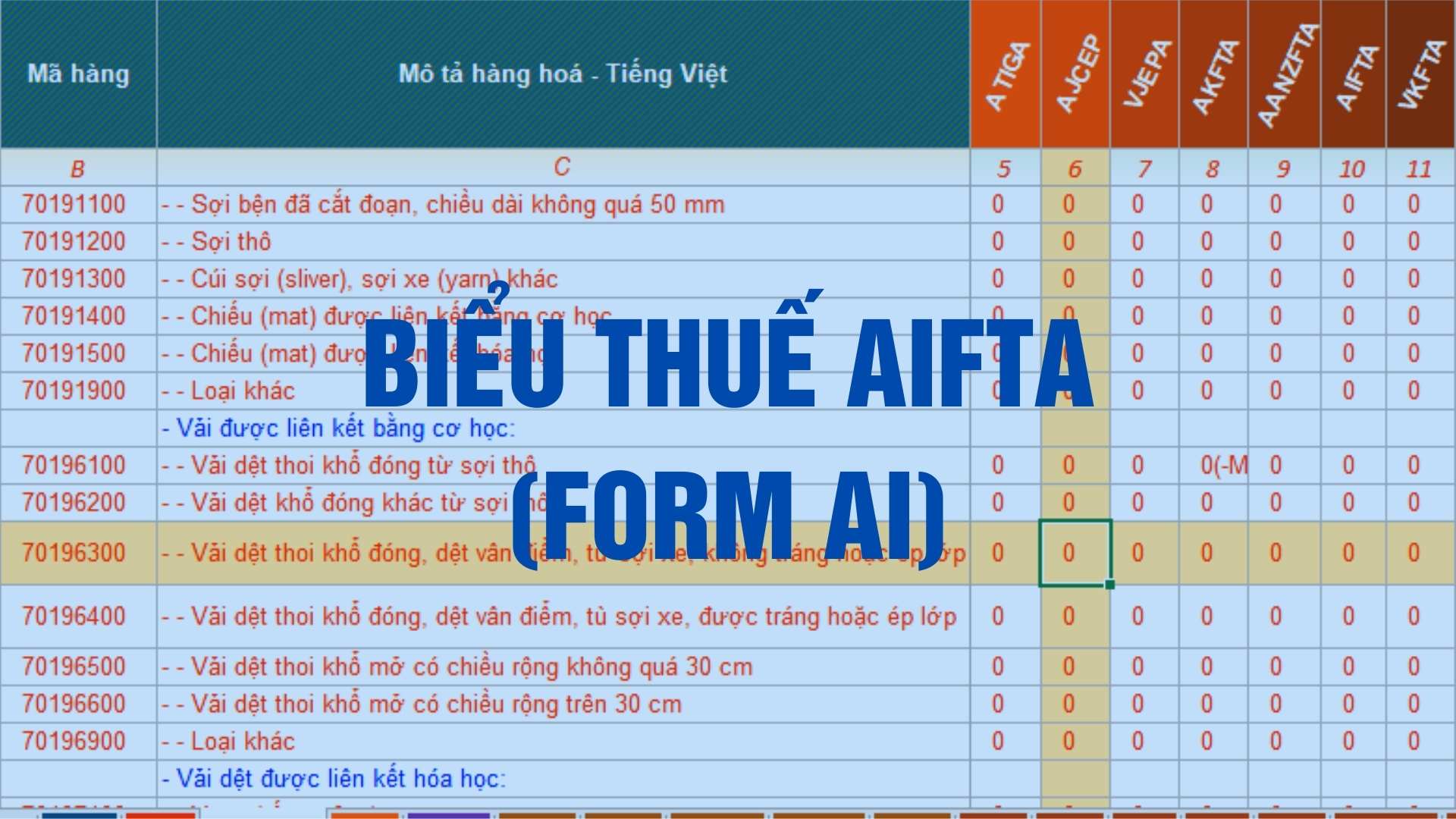 Biểu thuế nhập khẩu ưu đãi đặc biệt ASEAN Ấn Độ