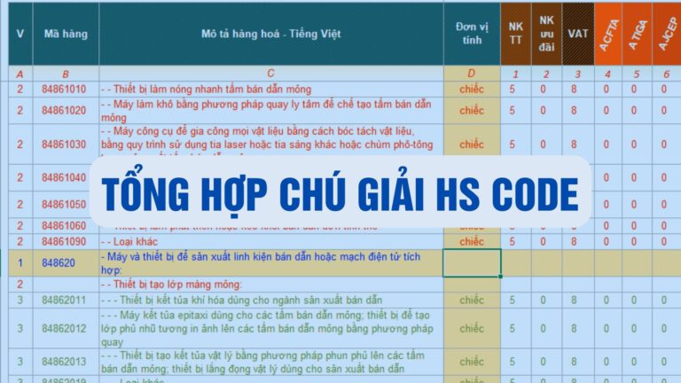 TỔNG HỢP CHÚ GIẢI HS CODE