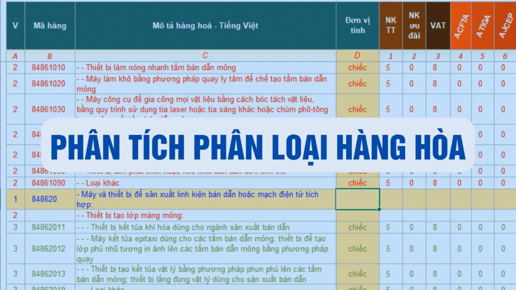 File excel tổng hợp hơn 4000 kết quả phân loại hàng hóa xuất nhập khẩu